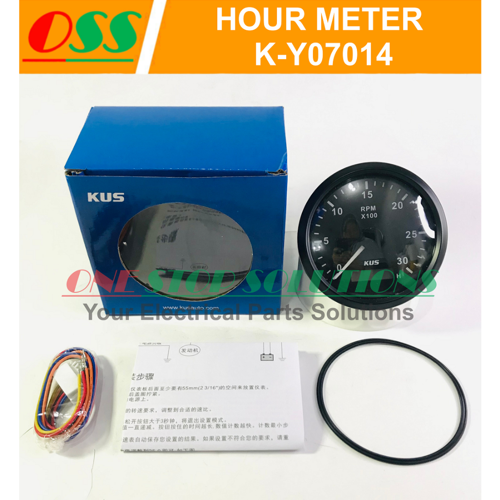 Jual TACHOMETER HOUR METER K-Y07014 KUS ORIGINAL RPM METER | Shopee Indonesia