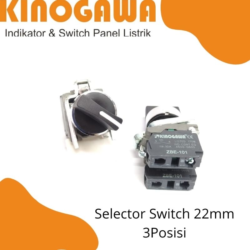 Jual Selector Switch 22mm 3 Posisi XB4 KINOGAWA | Shopee Indonesia