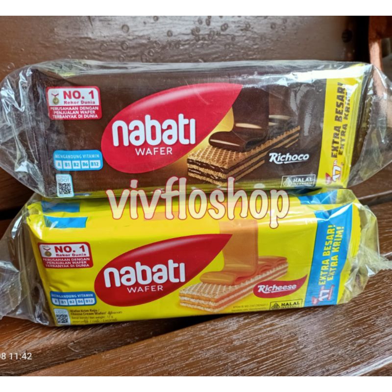 Jual Richeese Nabati Wafer Keju / Wafer Nabati (Keju, Coklat & Pink Lava) isi 10 x 17 gram ...