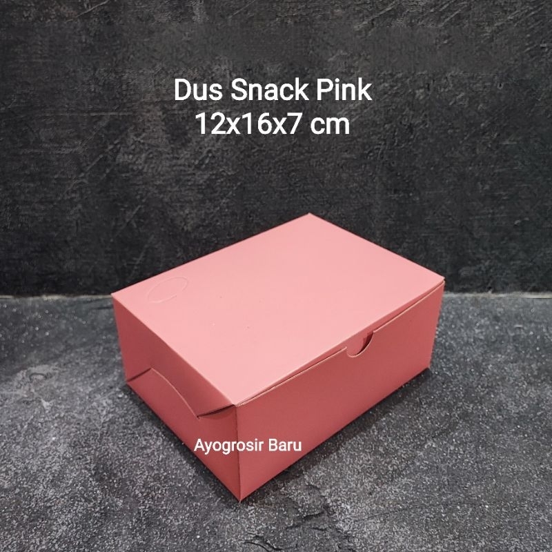 Jual Dus PINK 12x16 isi 100 pcs GS Kotak Kue Snack Box Baby Pink Pastel ...