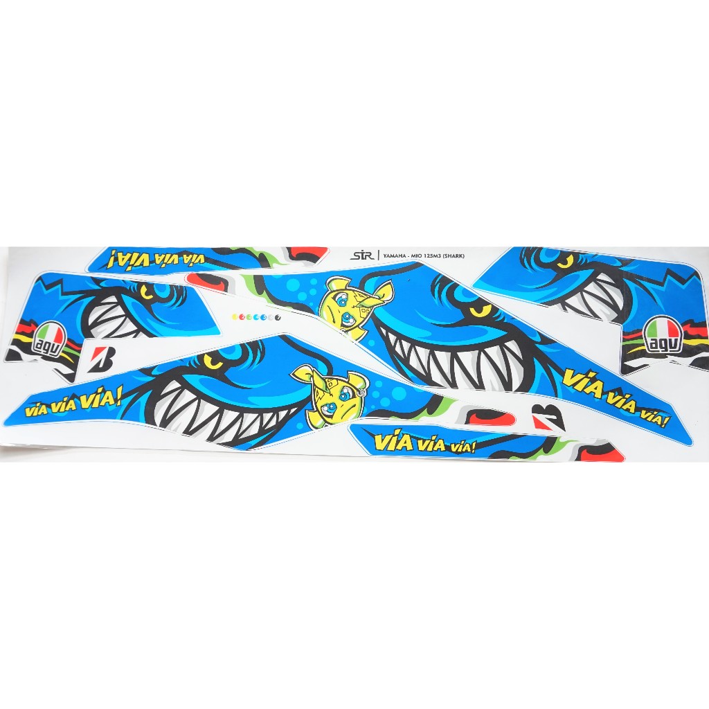 Jual Stiker Variasi Striping Motor Yamaha Mio M3 125i - Motif Shark ...