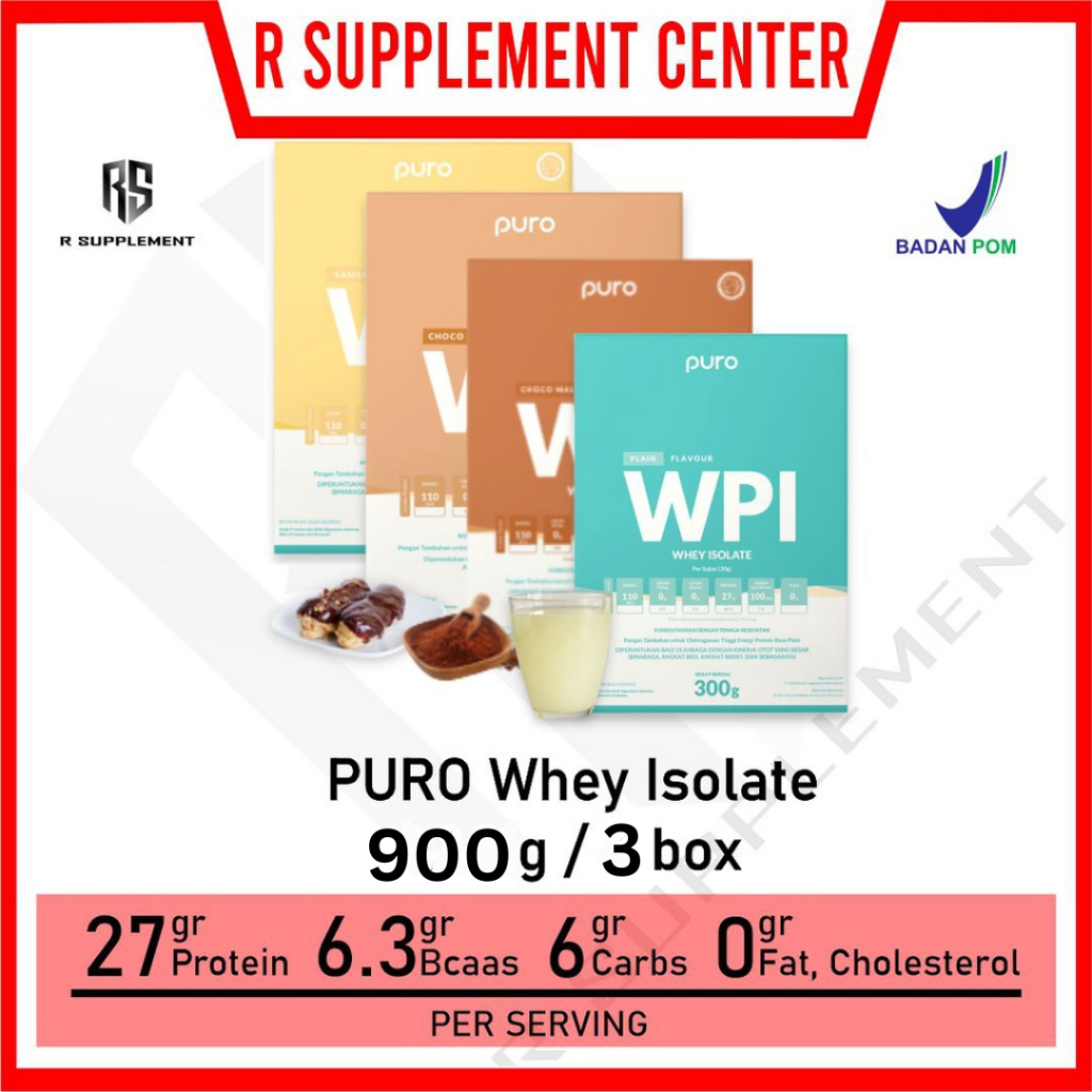 Jual PURO WPI Whey Isolate Protein 900gr Iso Pro 3 Box Isopro 900 Gram ...