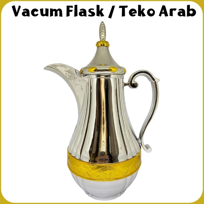 Jual Teko Arab Ceret emas 1L Vacum Flask model terbaru Haji Umroh ...