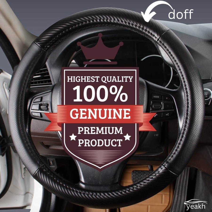 Jual Sarung Cover Stir Setir Kulit Mobil Premium Bahan Karbon Kulit ...