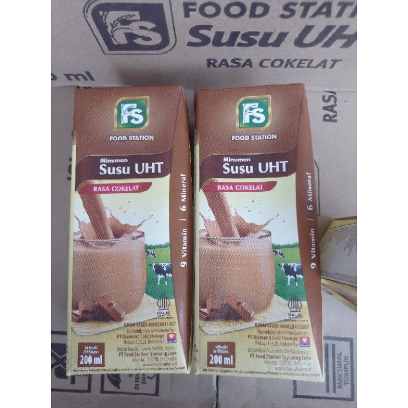 Jual Susu UHT Rasa Coklat Food Station 200ml | Shopee Indonesia
