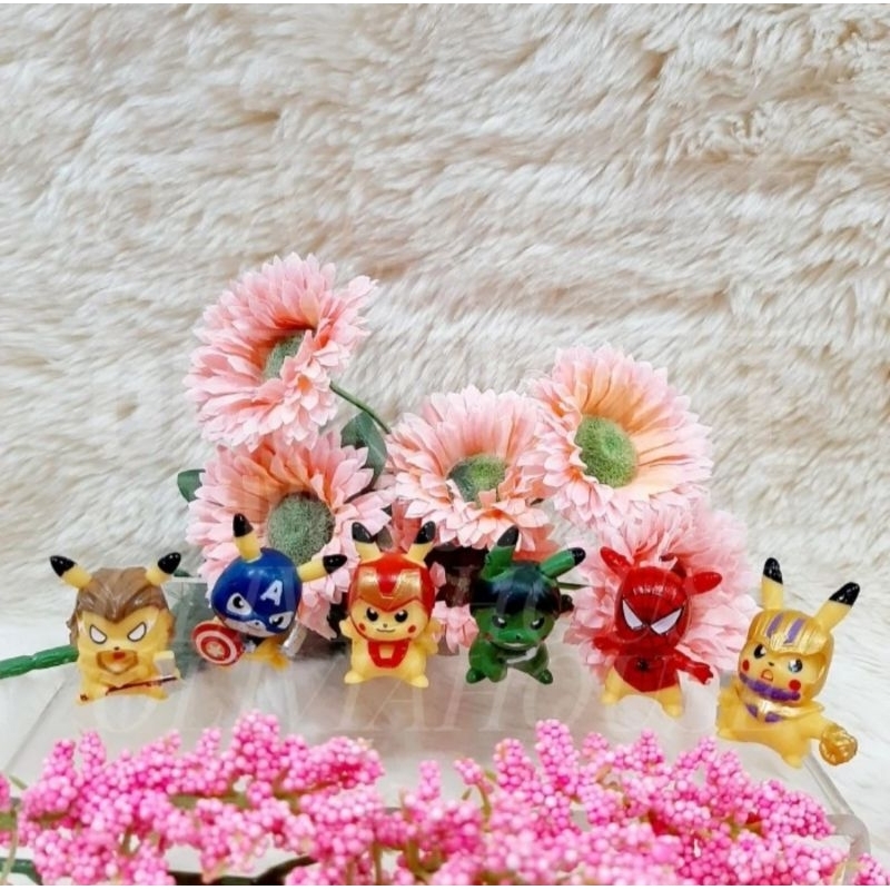 Jual Action Figure Pokemon Set Mix Cake Topper Figurin Pikachu Snorlax ...