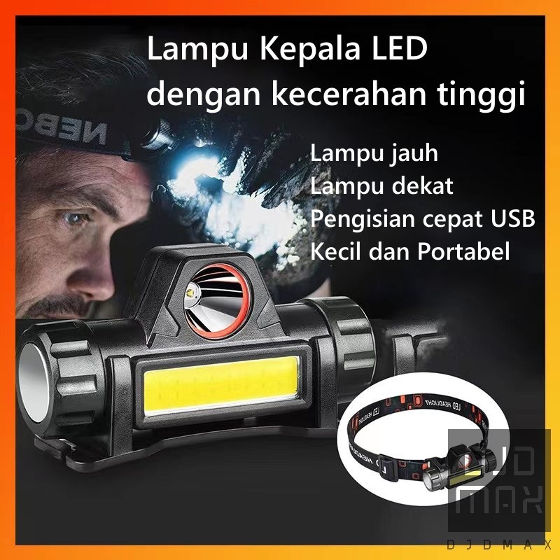 Jual DJDMax Senter Kepala Mini COB 2in1 XPE Headlamp Bisa Putar Copot ...