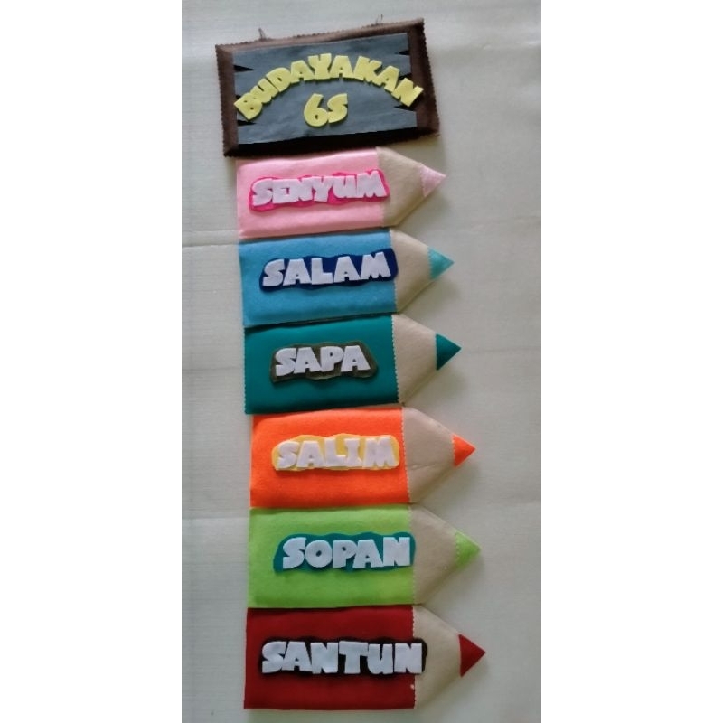 Jual hiasan kelas//6s//5s//hiasan kelas flanel//prakarya//hiasan dinding | Shopee Indonesia