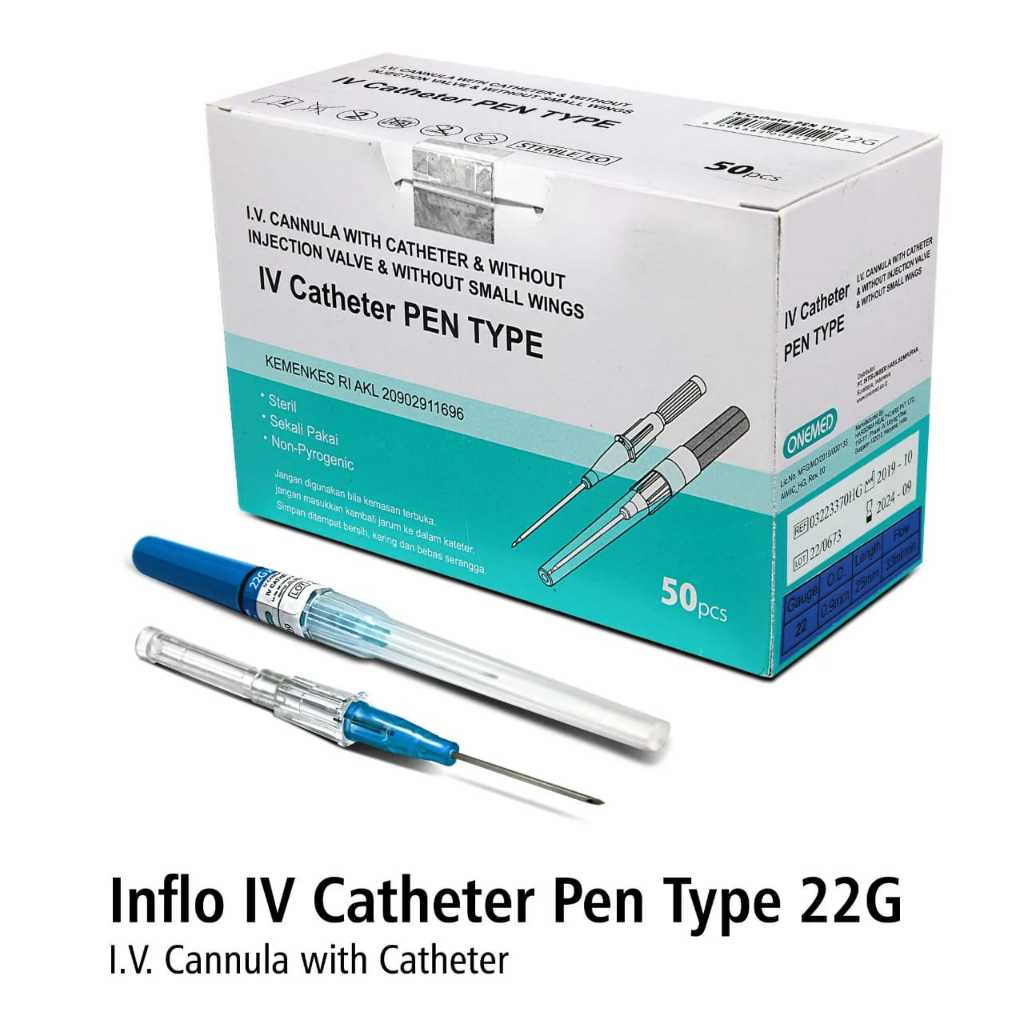 Jual Pen type catheter Onemed iv canula with catheter perbox isi 50pcs ...