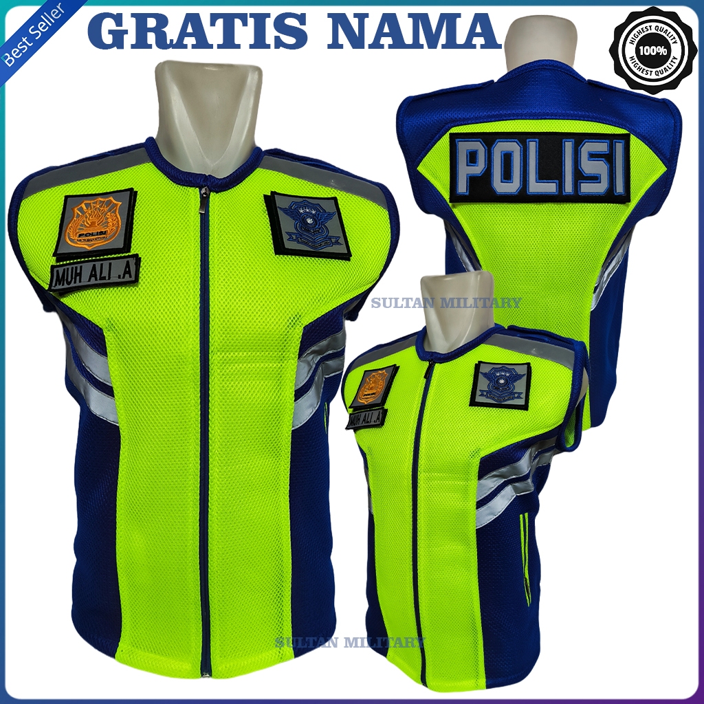 Jual Rompi Polisi Bahan Double Mesh Tebal Dan Logo Bordir Timbul Grade ...
