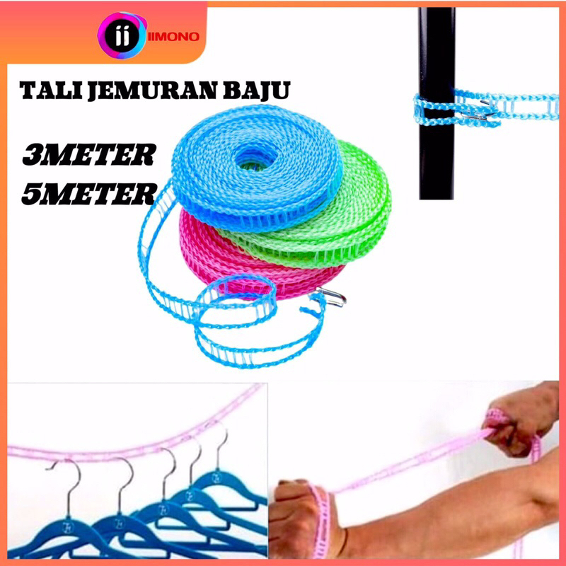 Jual TALI JEMURAN PAKAIAN 3 METER and 5 METER PRAKTIS / TALI GANTUNGAN ...