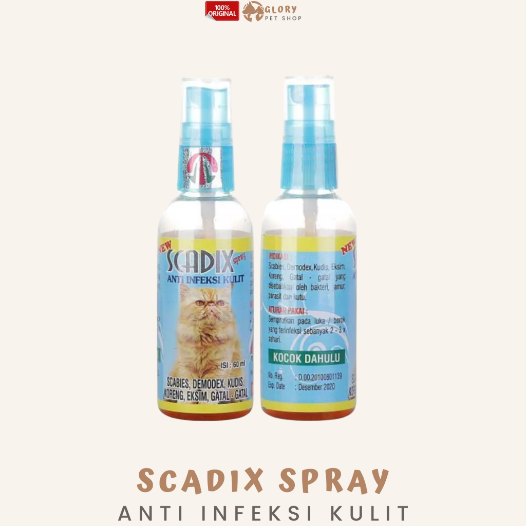 Jual SCADIX SPRAY 60 ML OBAT KUCING ANTI KULIT INFEKSI GATAL SCABIES ...