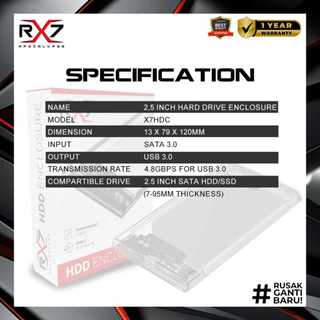 Jual RX7 SSD Enclosure 2.5" SATA USB 3.0 External Case ( BISA PAKAI ...
