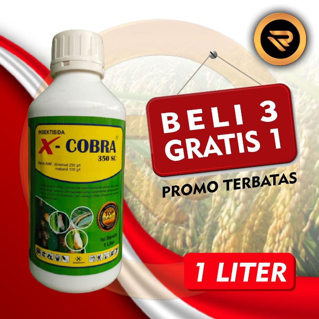 Jual Insektisida X-COBRA 350 SC 1 Liter bahan aktif Dimetoat 250 g/l dan Metomil 100 g/l 5 ...