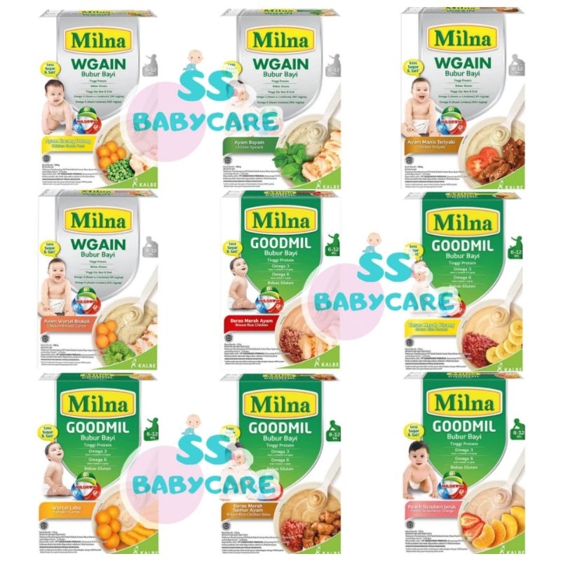 Jual Milna WGAIN GOODMIL Bubur Bayi 6+ 8+ 120gr | Shopee Indonesia