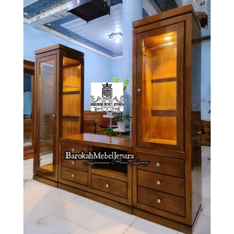 Jual bufet tv minimalis jati / bufet tv lemari hias / bufet tv pisah ...