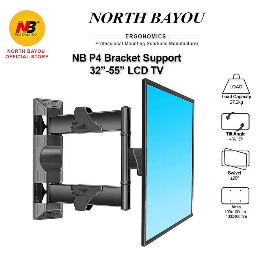 Jual Bracket TV Monitor LED LCD North Bayou NB P4 NBP4 32"-55" INCH | Shopee Indonesia