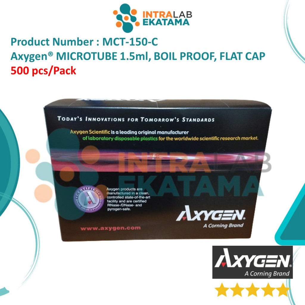 Jual MCT-150-C Axygen MICROTUBE 1.5ml, BOIL PROOF, FLAT CAP | Shopee ...