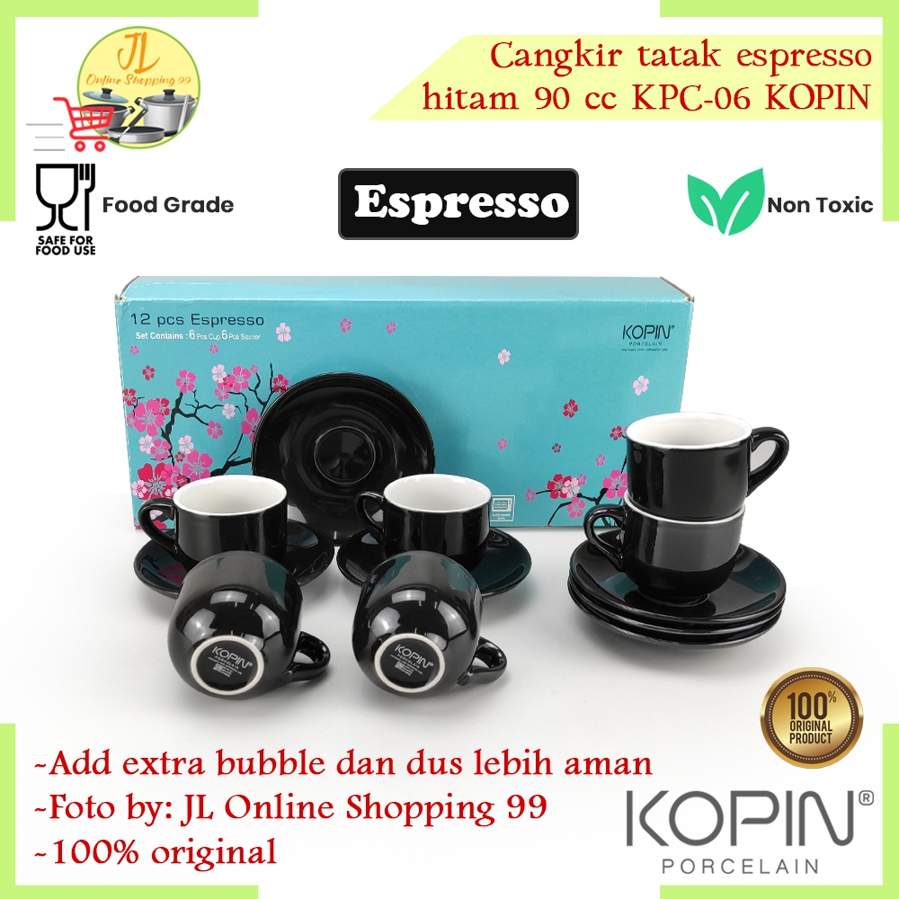 Jual KOPIN cangkir set 6 pasang Turquoise espresso KPC-06 / Cangkir set ...