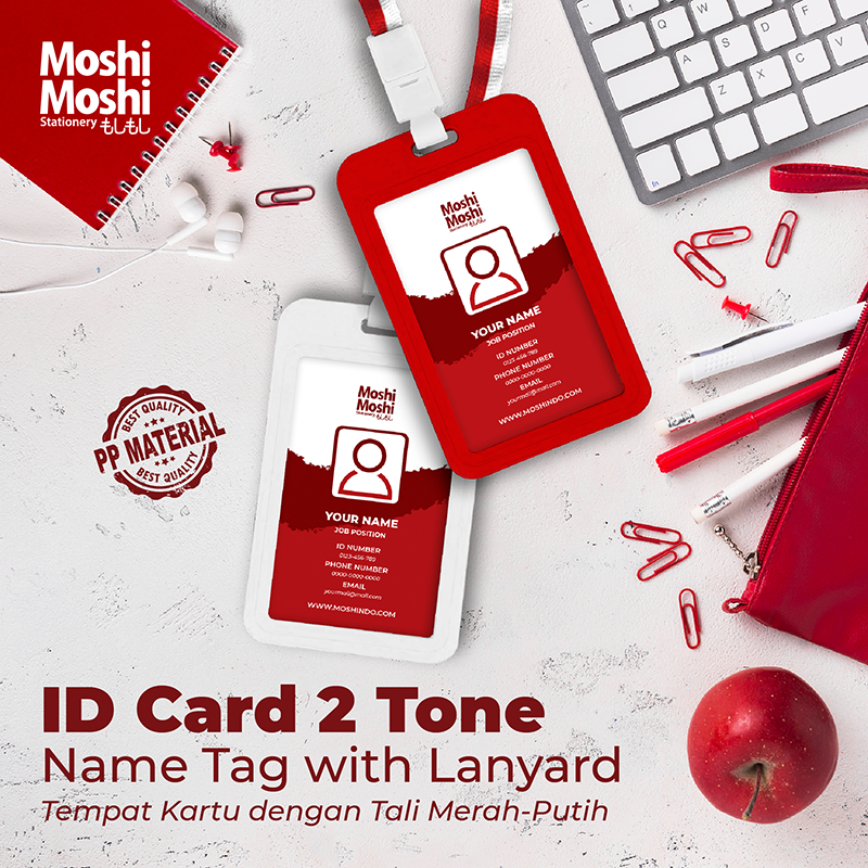 Jual ID Card Moshi 2-Tone Name Tag Holder Tempat Kartu Akses Kantor ...