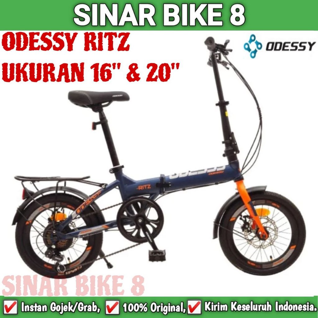 Jual Sepeda Lipat Ukuran 16 & 20 Inch ODESSY RITZ 2052 7 Speed Rem ...