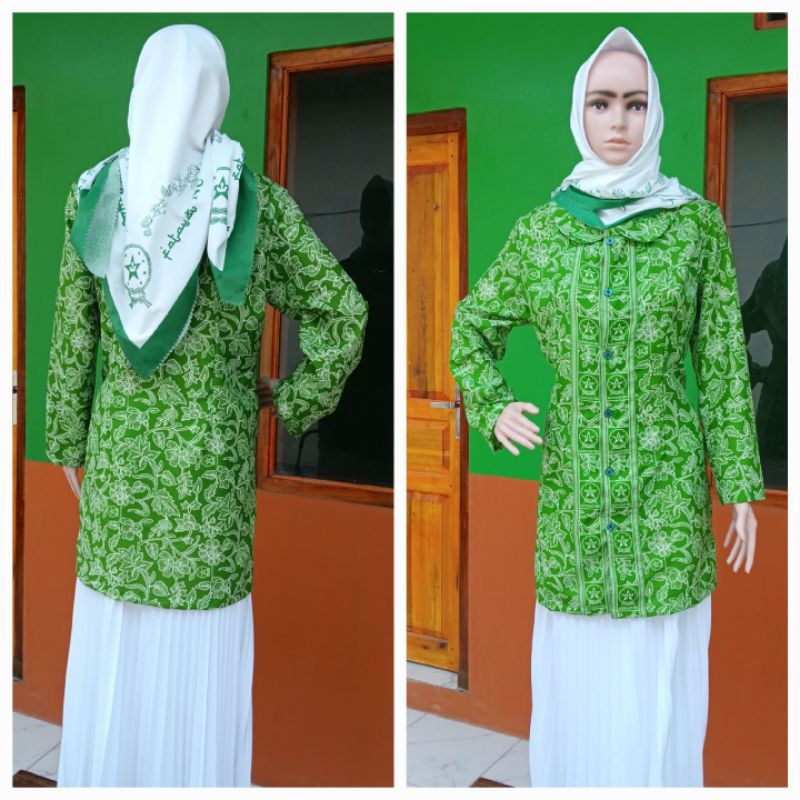 Jual Blouse atasan seragam Fatayat NU // Batik Fatayat NU tanpa kerah ...