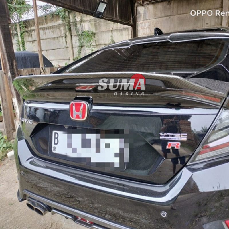 Jual DUCKTAIL SPOILER JDM CIVIC TURBO SEDAN CARBON KEVLAR | Shopee ...