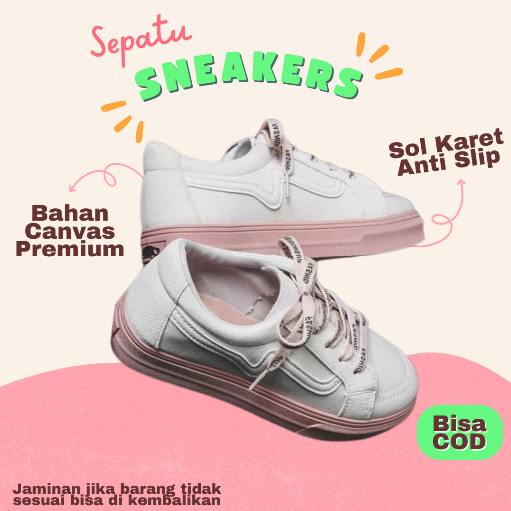 Jual Sepatu Sneakers Wanita Sepatu Kets Wanita Snakers Cewek Korea ...