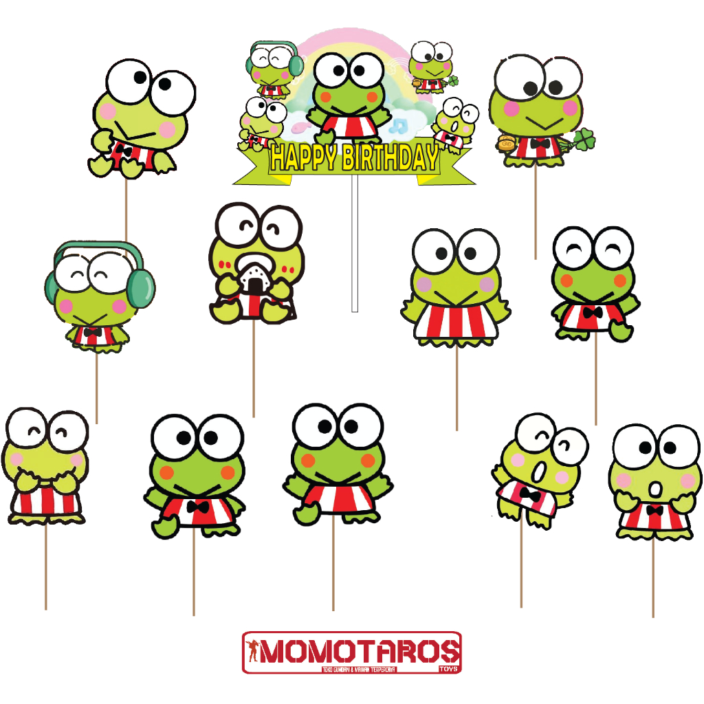 Jual Topper cake Keroppi solo NEW isi 12 pcs | Shopee Indonesia