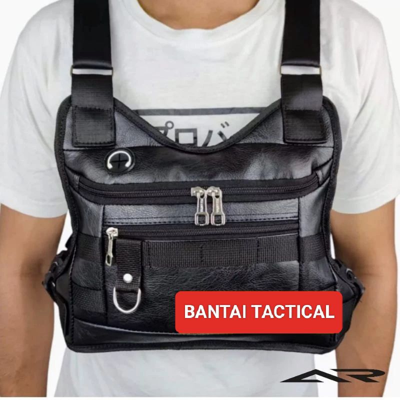 Jual Chest Bag Kulit PU Leathert Tas Dada Tactical Chest Rig Outdoor ...