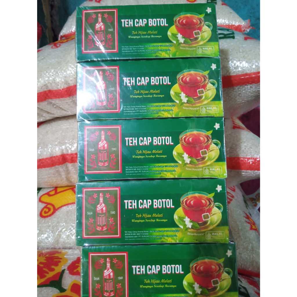 Jual Teh Melati Celup Cap Botol 1 slop 5pcs/ Teh botol Melati Celup isi ...