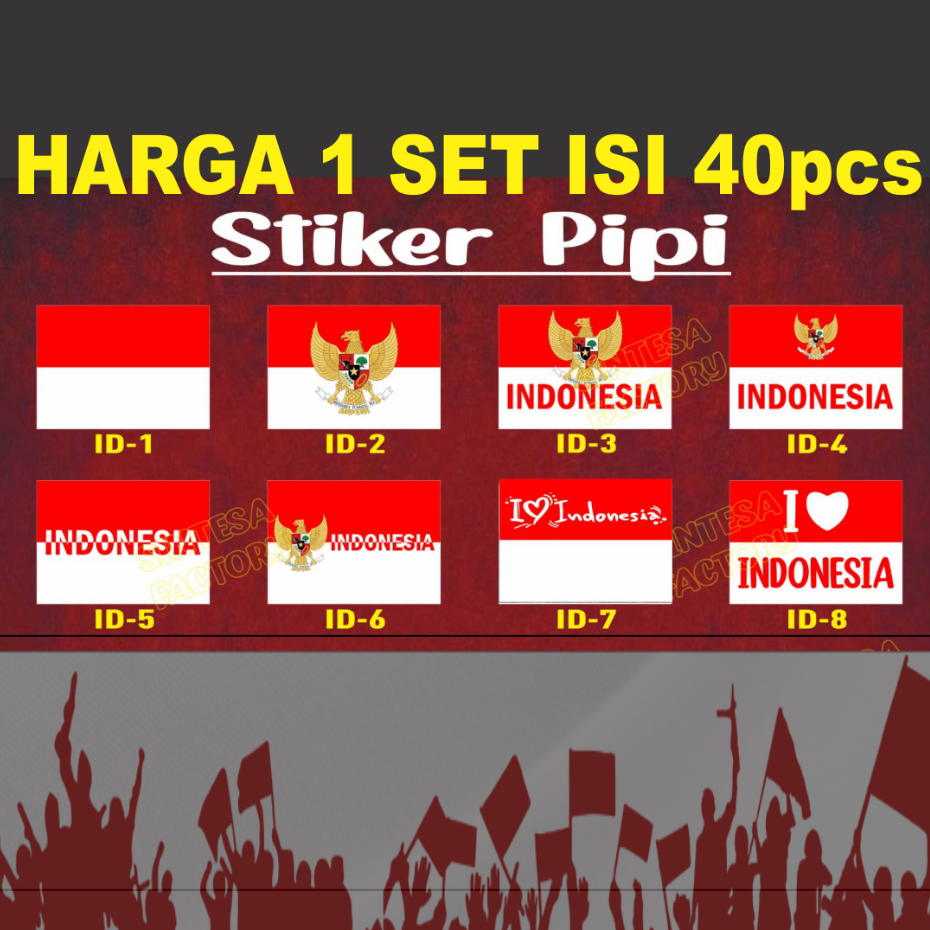 Jual Stiker pipi Bendera Indonesia Stiker Indonesia Stiker Agustusan ...