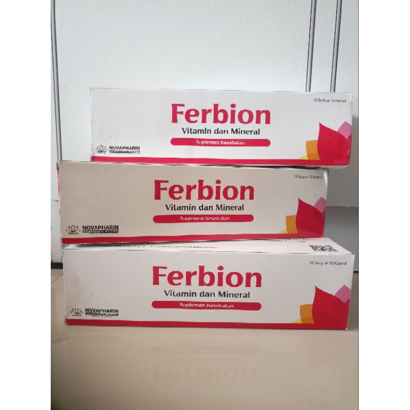 Jual Ferbion Strips 10 Kapsul Suplemen Penambah Darah Mencegah Anemia ...