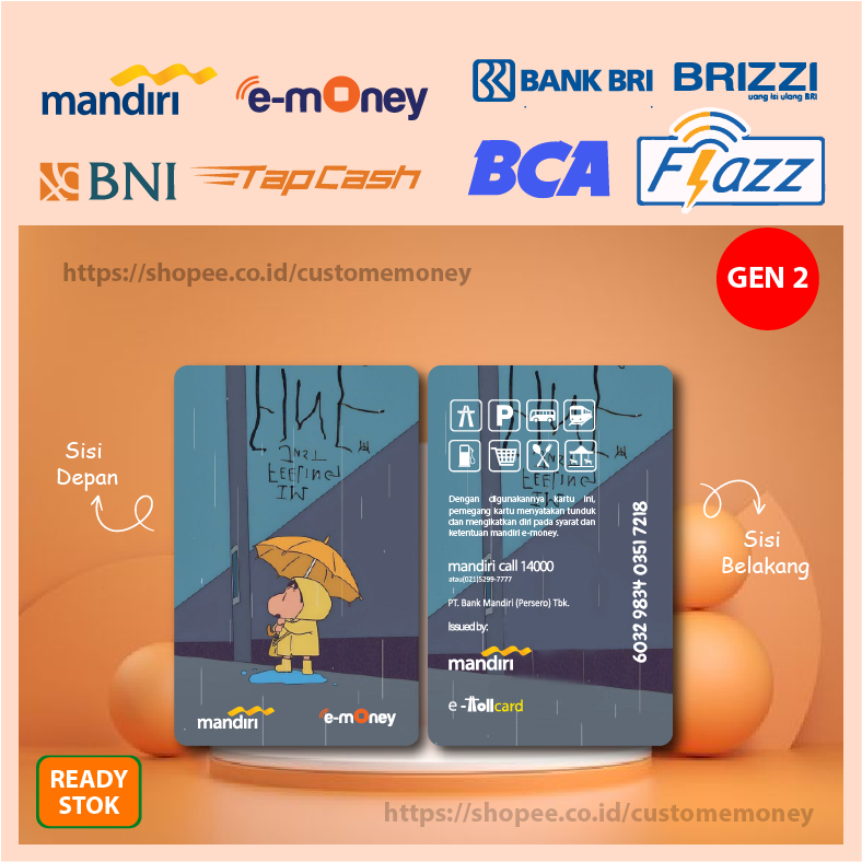 Jual KARTU EMONEY ANIME KARTUN CRAYON SHINCHAN KARTU E-MONEY MANDIRI ...