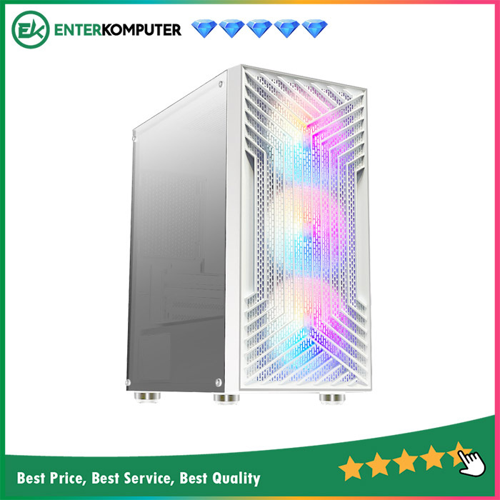 Jual CUBE GAMING SWENS WHITE - mATX - TEMPERED GLASS - PSU COVER ...