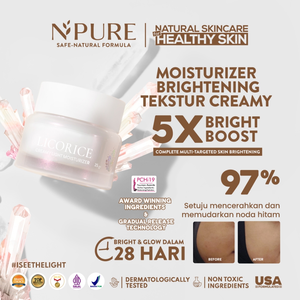 Jual NPURE Moisturizer Licorice / Creamy Light / Brightening Cream / 5X ...