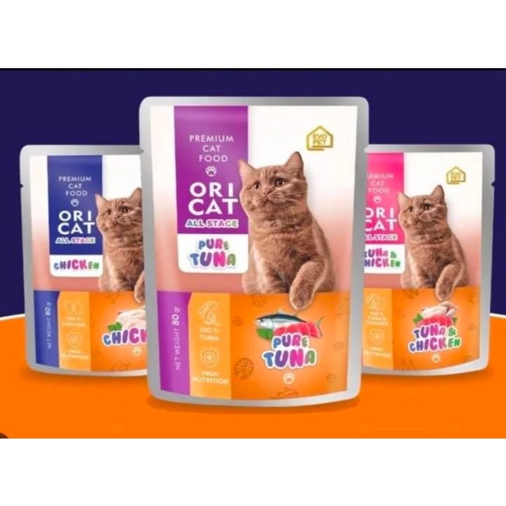 Jual ORI CAT POUCH saset sachet 80Gr cat food ori cat makanan basah ...
