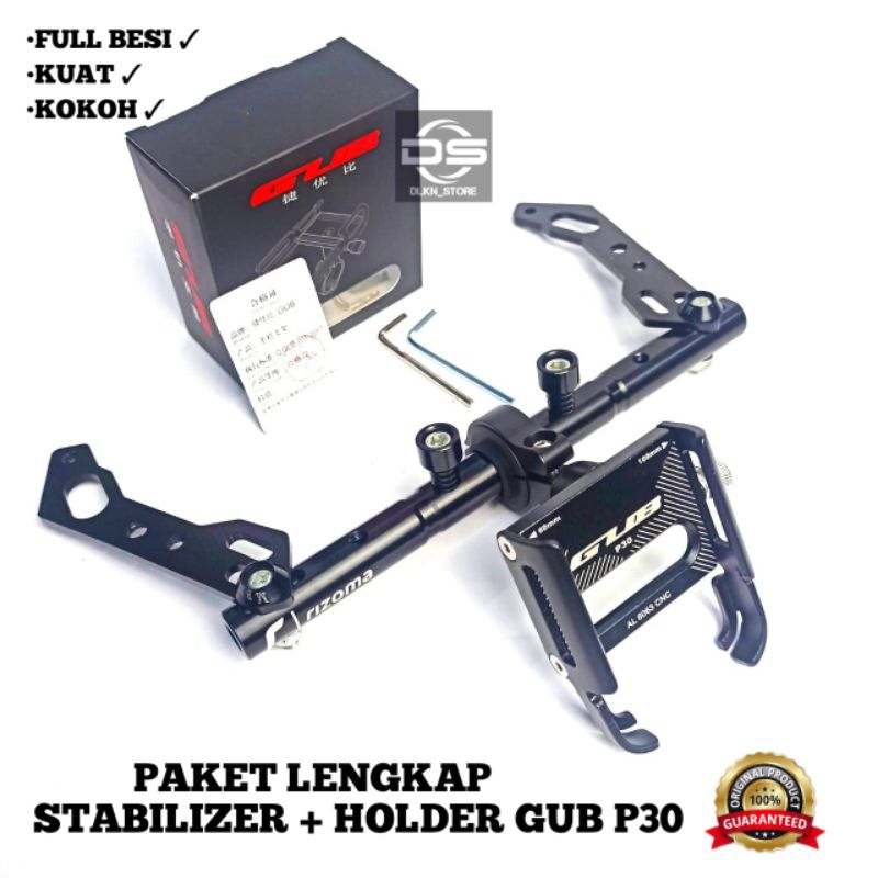 Jual Holder GUB P30 paket lengkap + stabilizer dudukan spion motor Nmax ...