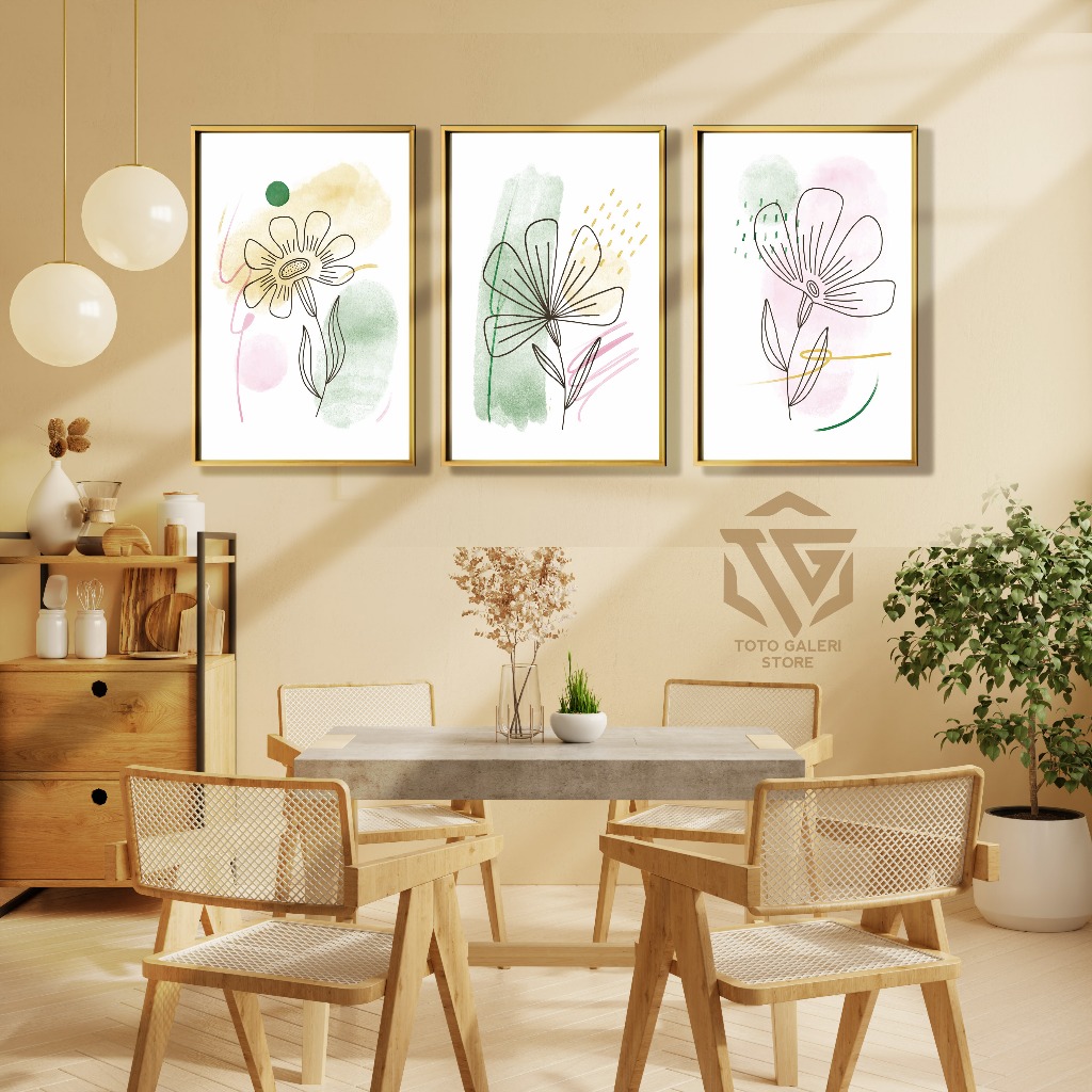 Jual Hiasan dinding ruang tamu minimalis estetik abstrak wall art ...