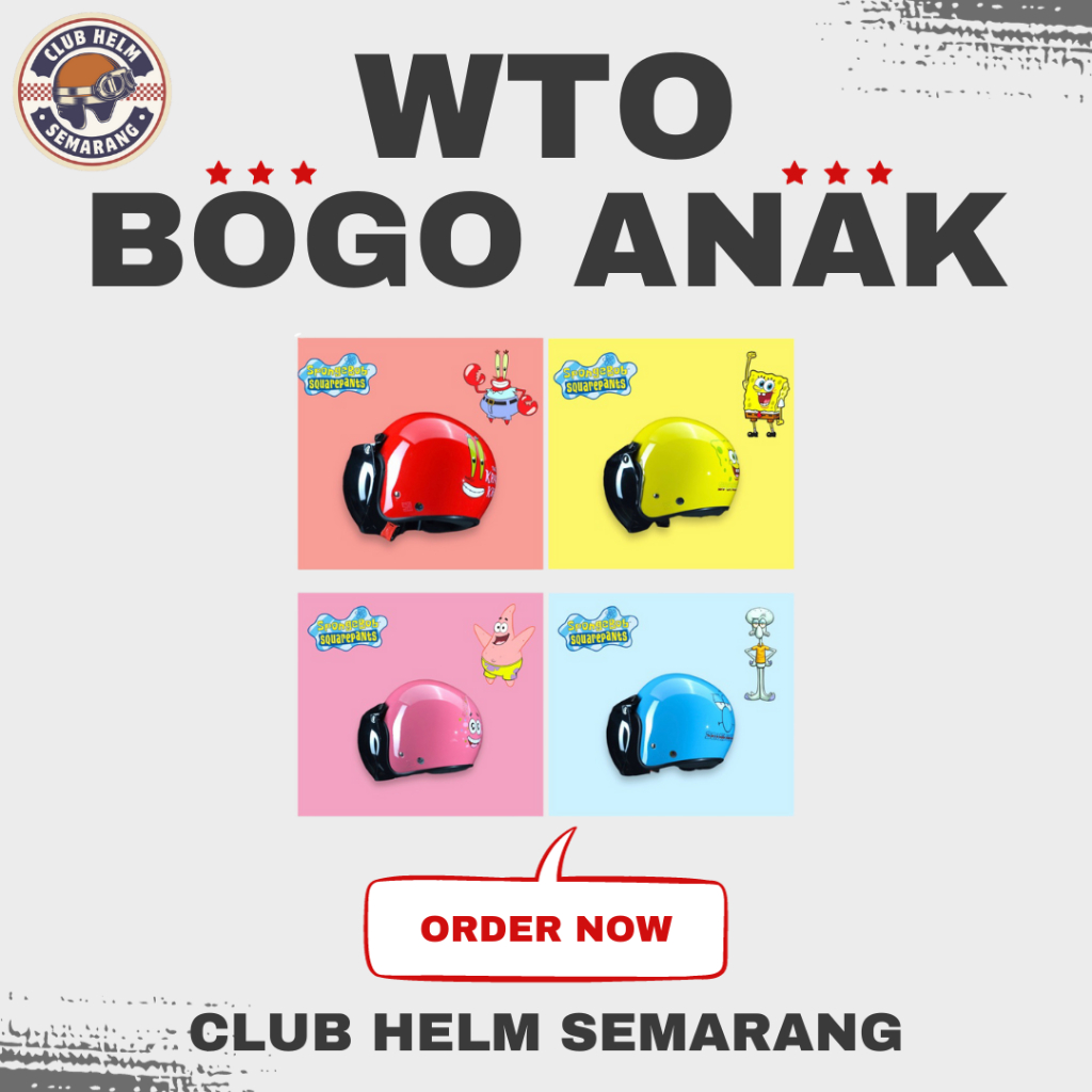 Jual Helm Anak Retro - Spongebob - Mr Crab - Squidward - Patrick ...