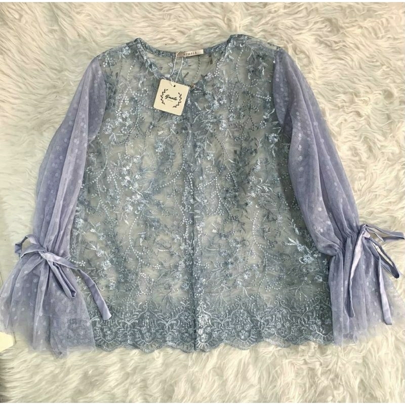 Jual Outer brokat flower mix tile / long outer brukat / baju kondangan ...