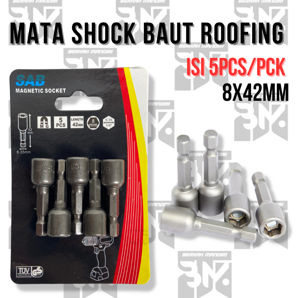 Jual Mata Sok Roofing 8x42mm ISI 5PCS Magnetic Mata Bor Sock Baut Baja ...