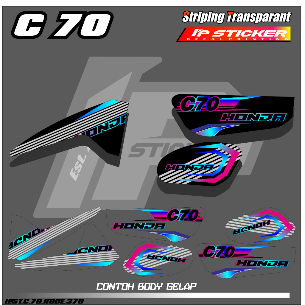 Jual C70 COD) STIKER STRIPING MOTOR HONDA C70 - STIKER LIST GRAFIK ...