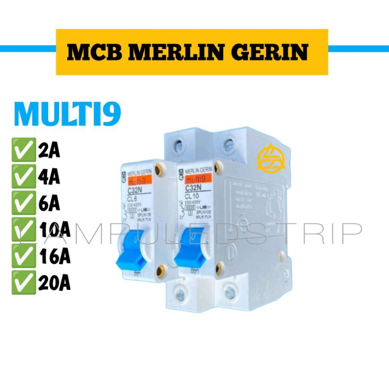 Jual MCB BIRU MULTI 9 MERLIN GERIN 2 4 6 10 AMPERE A PLN SPLN 2A 4A 6A 10A 16A 20A | Shopee ...