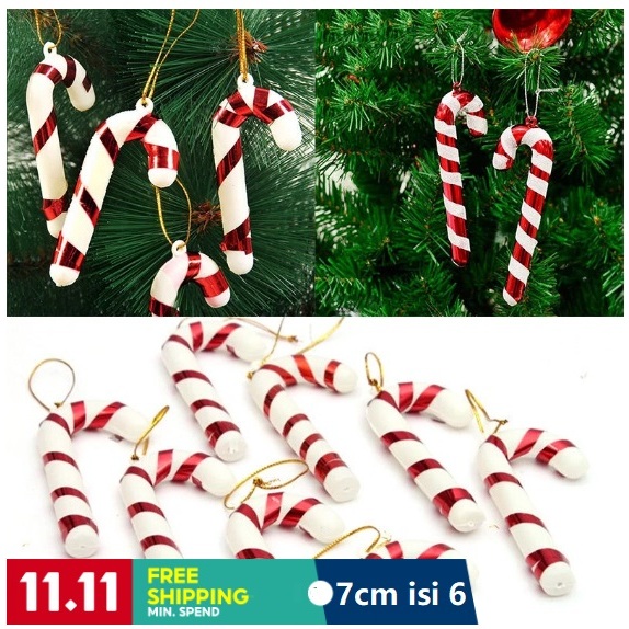 Jual Candy Permen Tongkat Hiasan Pohon Natal Gantungan Dekorasi Ornamen ...