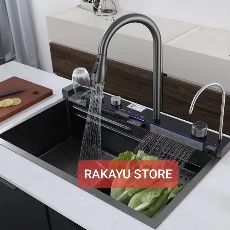 Jual KITCHEN SINK MODERN 7545 BLACK LUXURY MODEL PIANO BAK CUCI PIRING ...