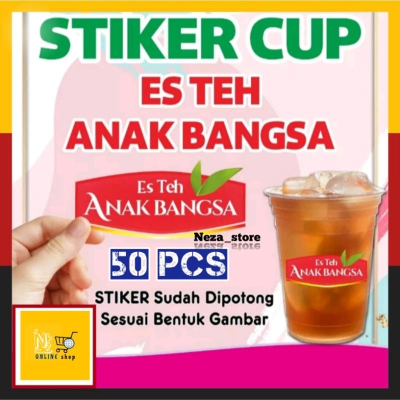 Jual sticker label gelas cup es teh anak bangsa | Shopee Indonesia