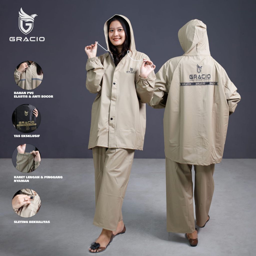 Jual RAINCOAT, JAS HUJAN Terbaik Dewasa Pria Wanita By GRACIO Mantel JUMBO | Shopee Indonesia