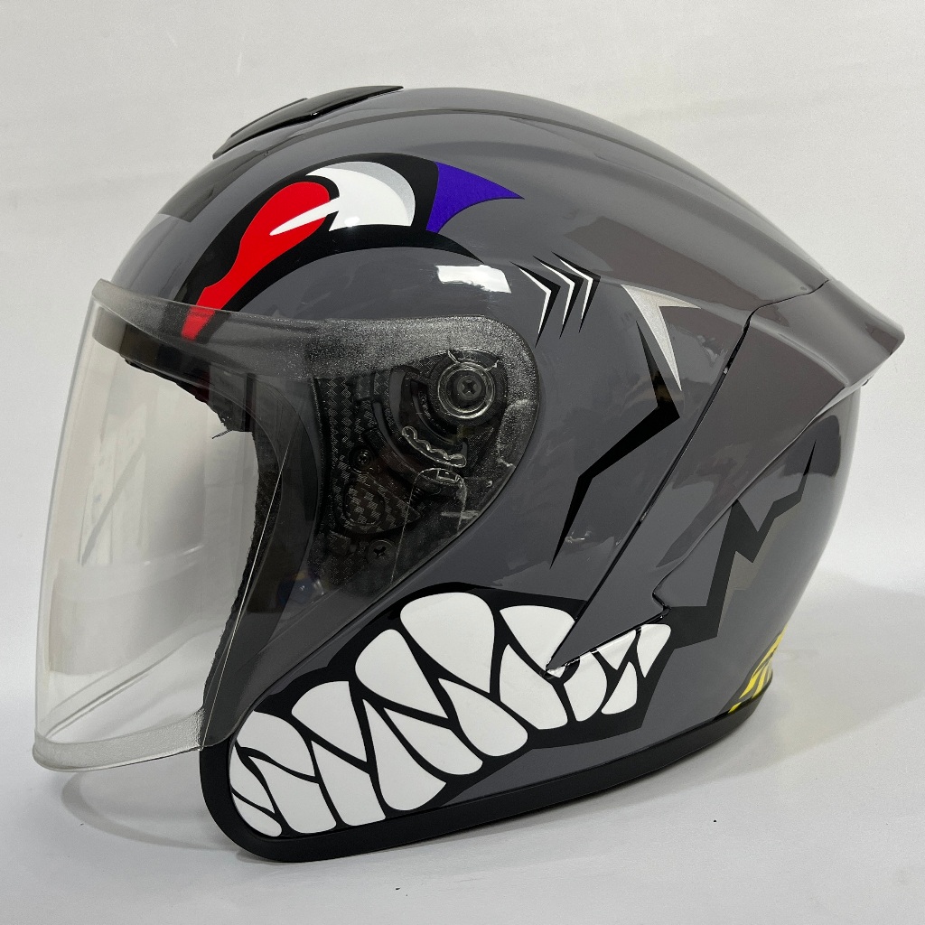 Jual Helm CRX AK-1 SHARK Grey Stone Glossy - Motif - Helem Helmet ...