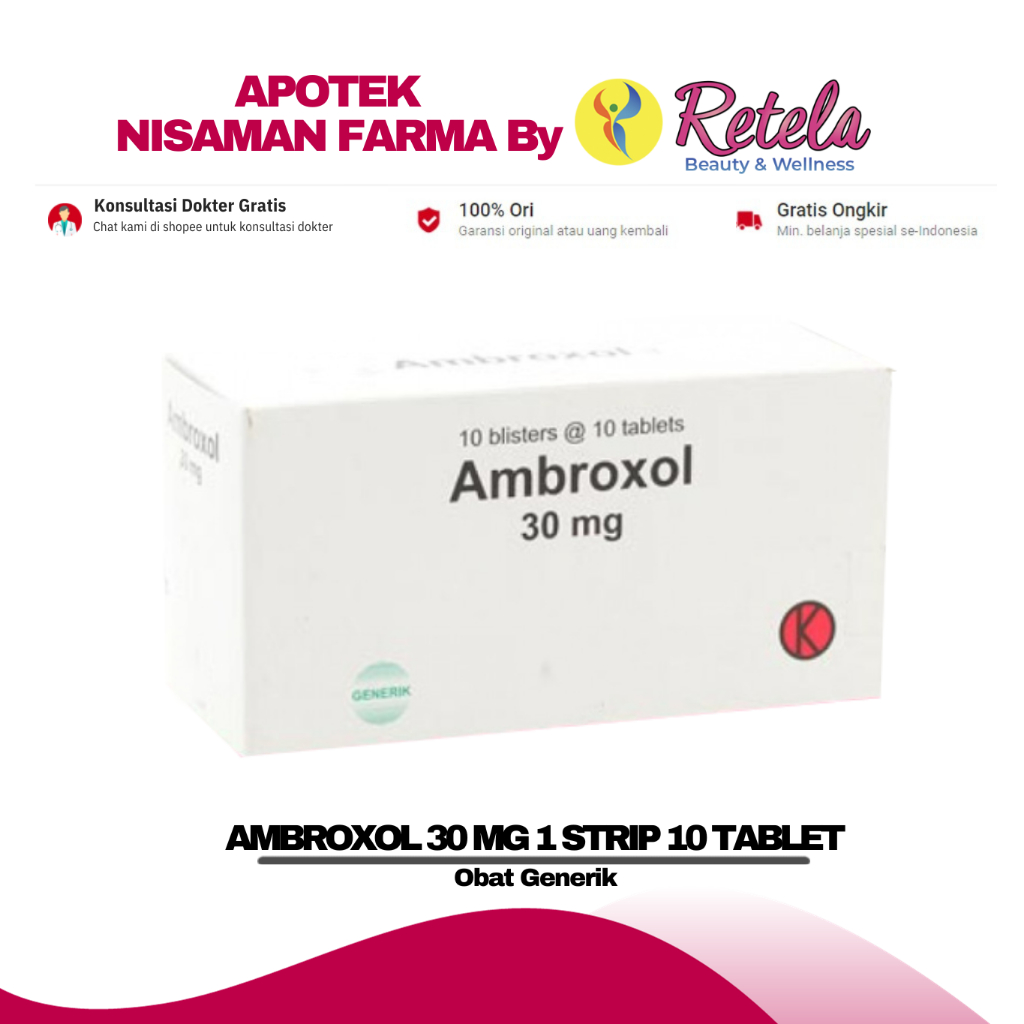 Jual AMBROXOL 30 MG 10 TABLET / OBAT BATUK / BATUK BERDAHAK | Shopee ...